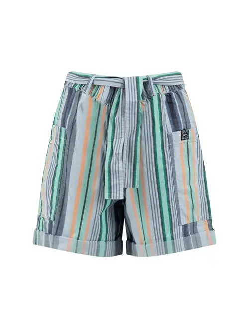 WEIRD FISH Wilder Striped Summer Shorts - Skyway
