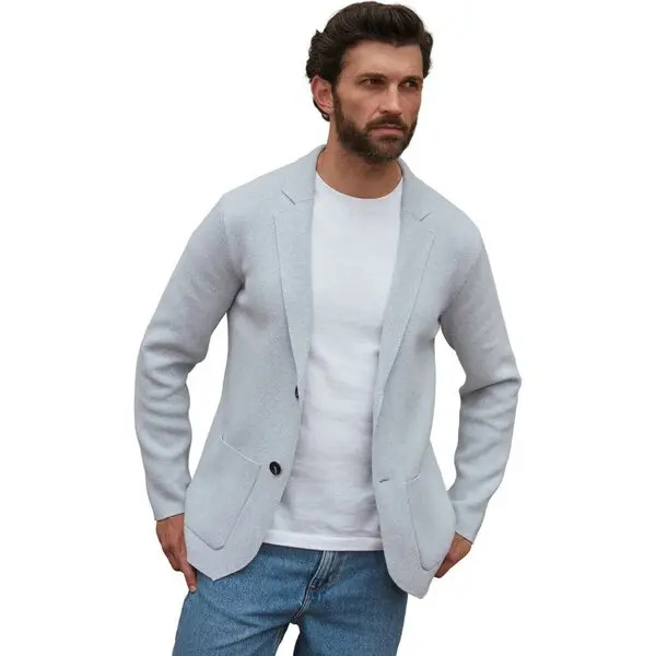 PAUL JAMES Midweight Cotton Deconstructed Blazer - Lightgrey