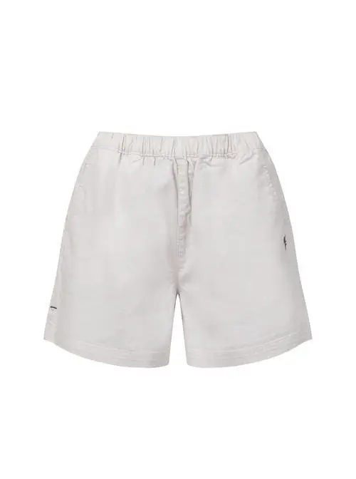 WEIRD FISH Jardin Elasticated Twill Shorts - Natural