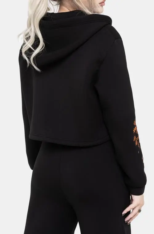 DISTURBIA Foxglove Zip Up Cropped Hoodie
