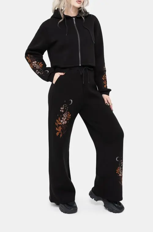 DISTURBIA Foxglove Zip Up Cropped Hoodie