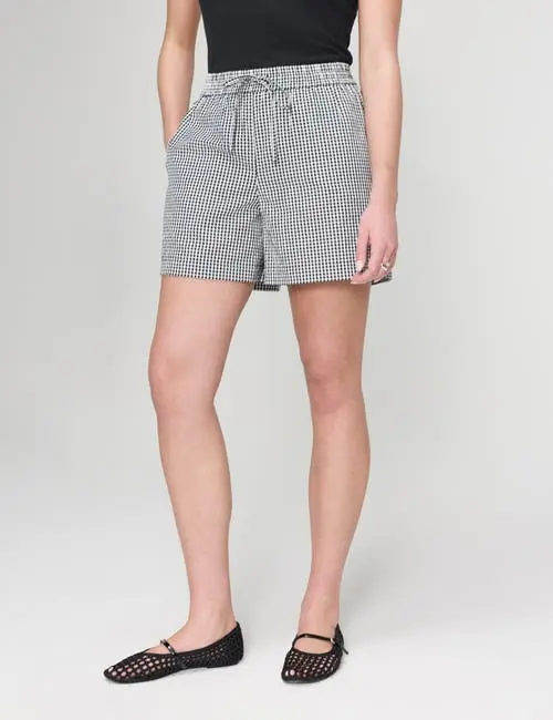 FINERY LONDON Sunny Cotton Gingham Shorts