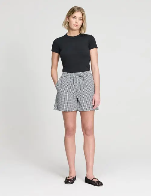 FINERY LONDON Sunny Cotton Gingham Shorts