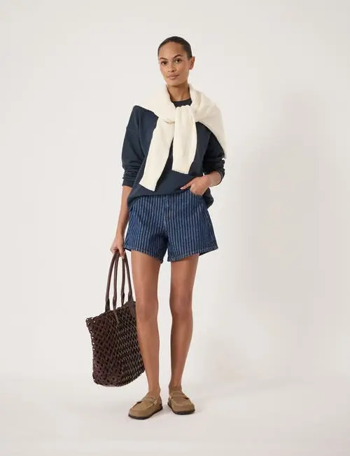 HUSH Essential Denim Striped Shorts
