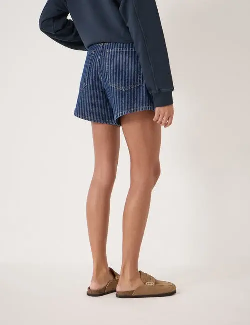 HUSH Essential Denim Striped Shorts