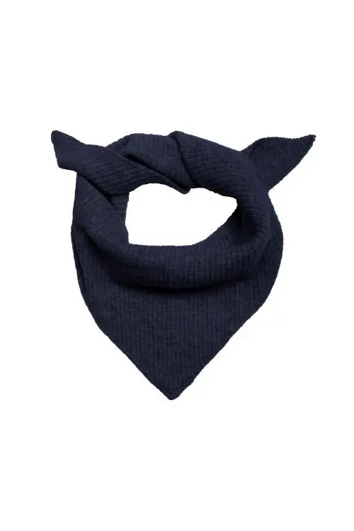 PAUL JAMES Lambswool Ribbed Triangle Scarf - Oxfordblue