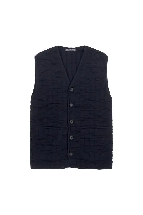 PAUL JAMES Cotton Quilted Knitted Gilet