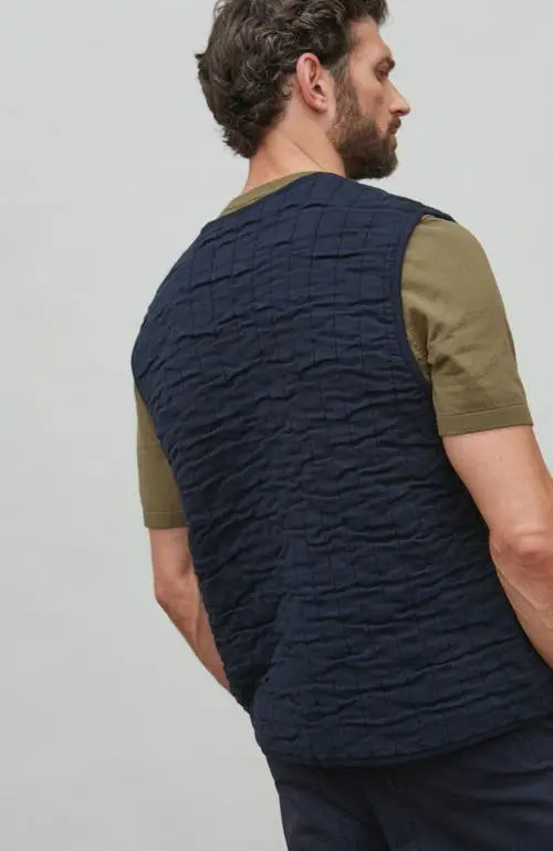 PAUL JAMES Cotton Quilted Knitted Gilet