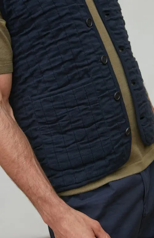 PAUL JAMES Cotton Quilted Knitted Gilet