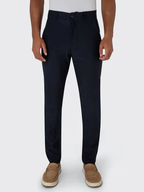 WALKER & HUNT Slim Fit Smart Pant - Navy