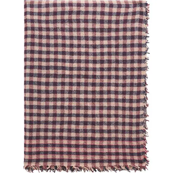Gerard Darel Silvia Gingham Fringe Scarf