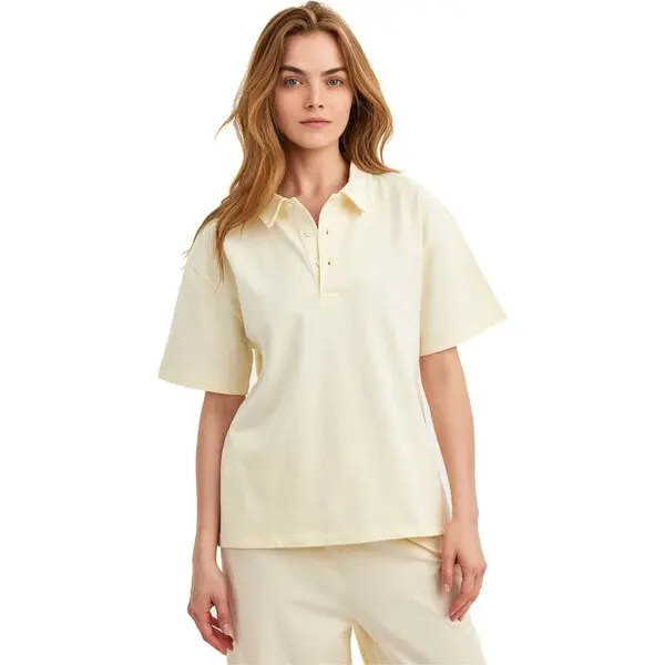 BEACH LIFE BY GOTTEX Summer Lounge Cotton Polo T Shirt - Ivory