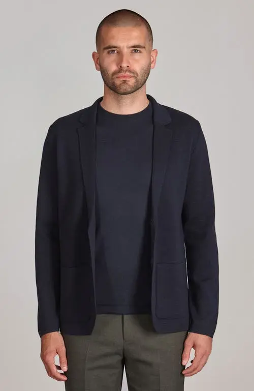 PAUL JAMES Lightweight Merino Wool Knitted Blazer - Navy