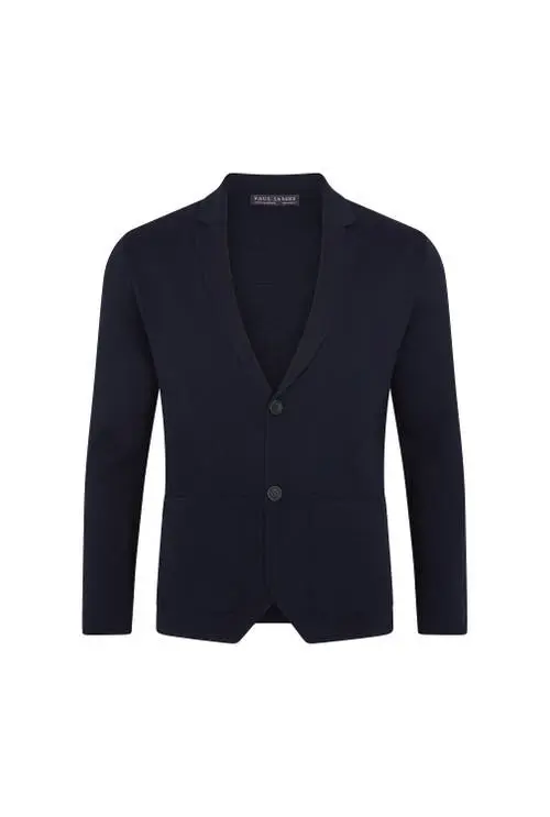 PAUL JAMES Lightweight Merino Wool Knitted Blazer - Navy
