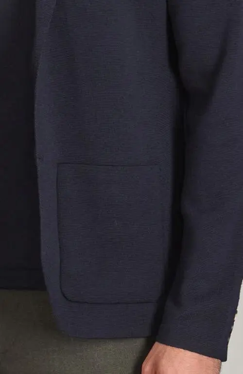 PAUL JAMES Lightweight Merino Wool Knitted Blazer - Navy