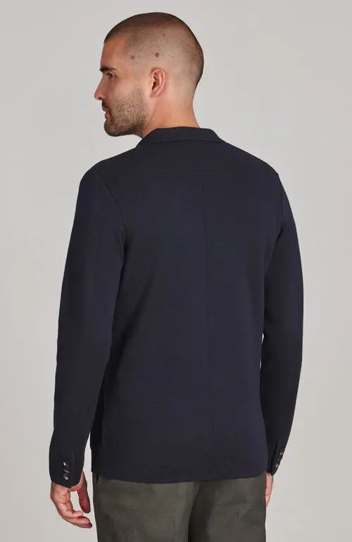 PAUL JAMES Lightweight Merino Wool Knitted Blazer - Navy