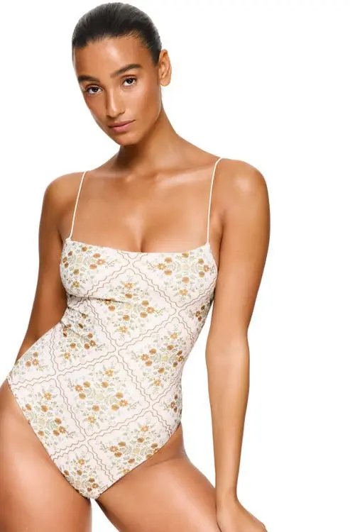 GOTTEX Love Notes Reversible Open Back One Piece Swimsuit