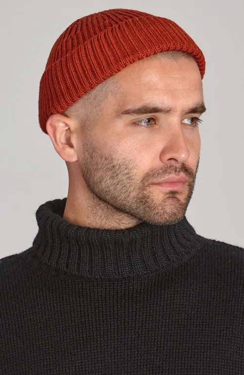 PAUL JAMES Craster Merino Fisherman Beanie - Spice