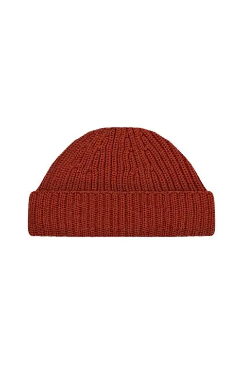 PAUL JAMES Craster Merino Fisherman Beanie - Spice