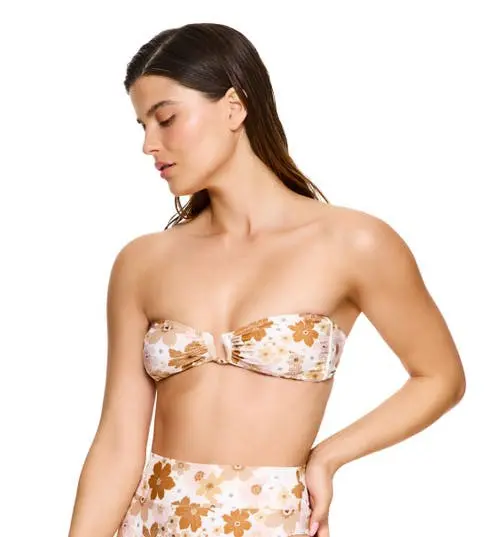 GOTTEX Nostalgic Bloom Bandeau Bikini Top Swimsuit