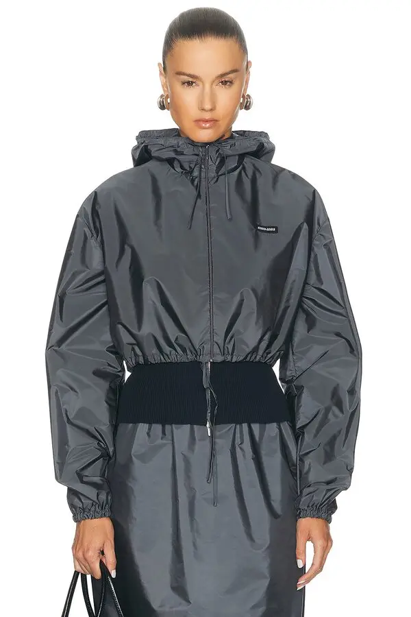 Miu Miu Piuma Carta Jacket In Grey