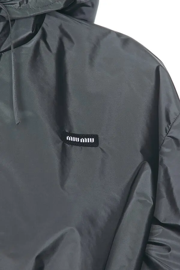 Miu Miu Piuma Carta Jacket In Grey - Ematite