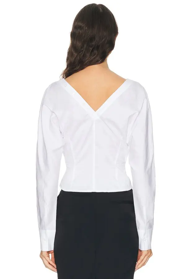 FLEUR DU MAL Ruched Poplin Shirt