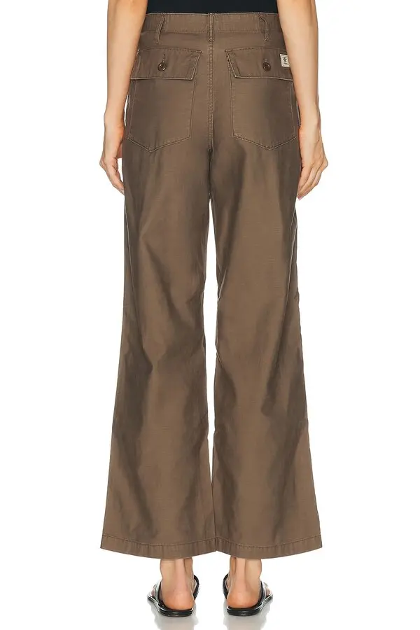 Eterne Banjo Slub Cotton Sateen Pant In Brown