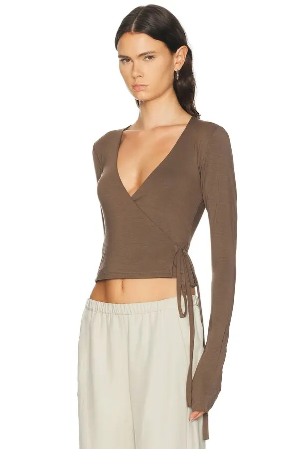 Eterne Soft Jersey Wrap Top