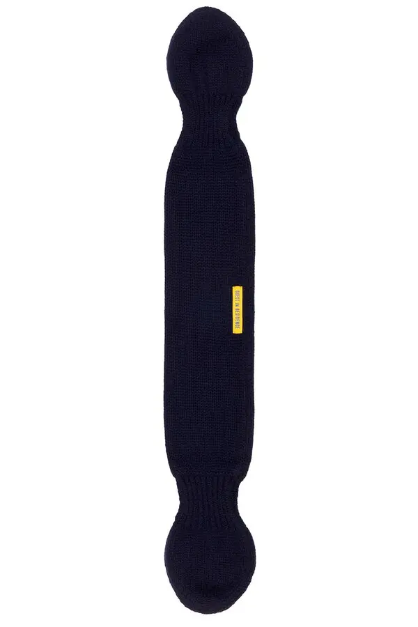 Guest In Residence Argyle Bowtie Scarf In Navy - Midnight Combo