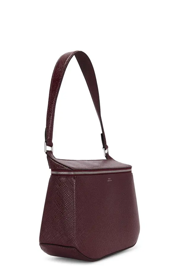 TOTEME Clip Palmellato Patent Shoulder Bag - Cherry