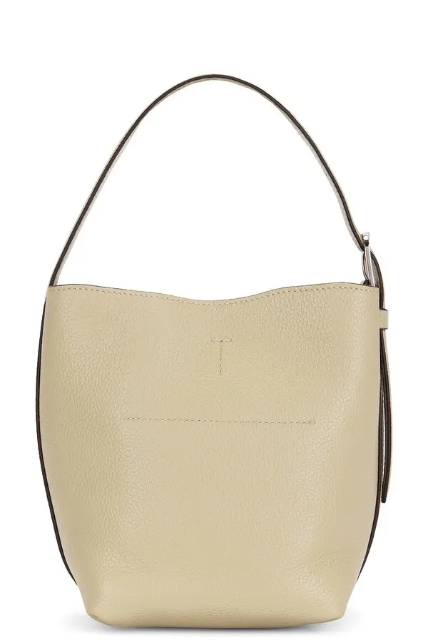 TOTEME Petite Belted Grained Leather Tote Bag In Cream - Cashew
