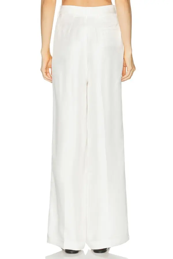 LISA YANG Wide Leg Tailored Trousers In White
