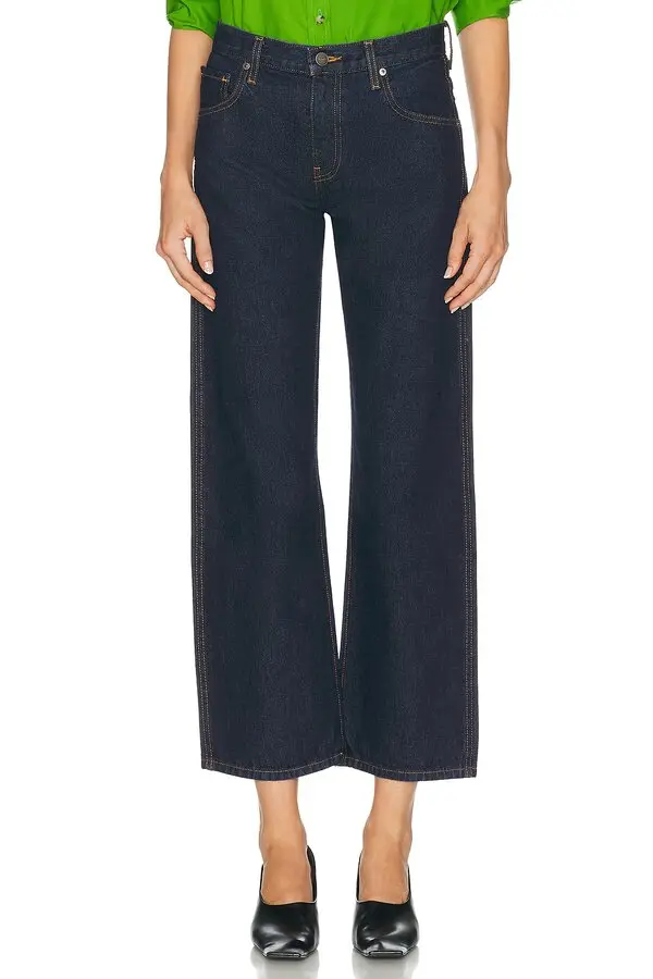 Khaite Kerrie Straight Leg In Denim-dark - Benson