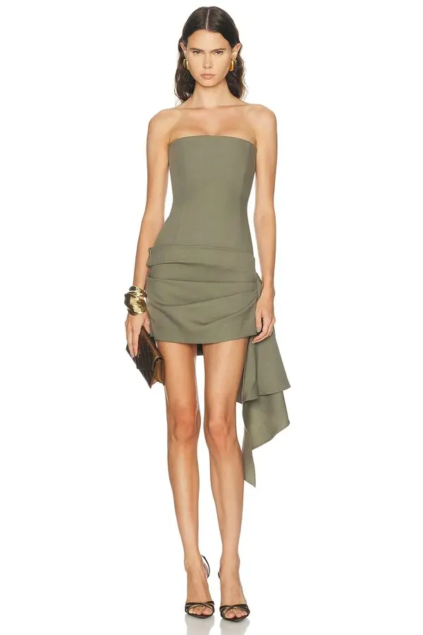 Alex Perry Strapless Drape Mini Dress