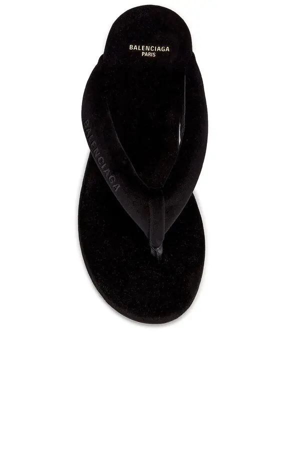 Balenciaga Gaeta Wedge Thong Sandal - Black