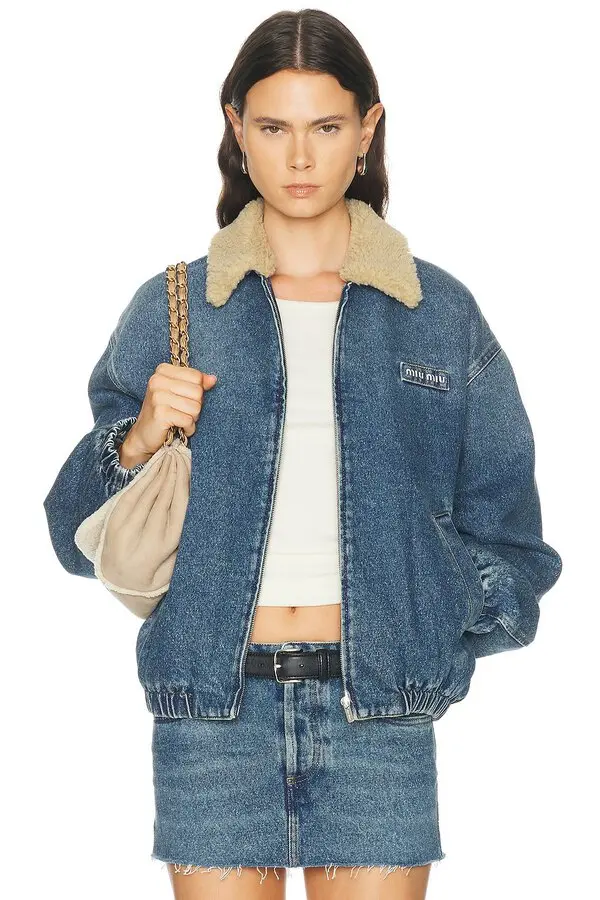 Miu Miu Denim Jacket In Blue