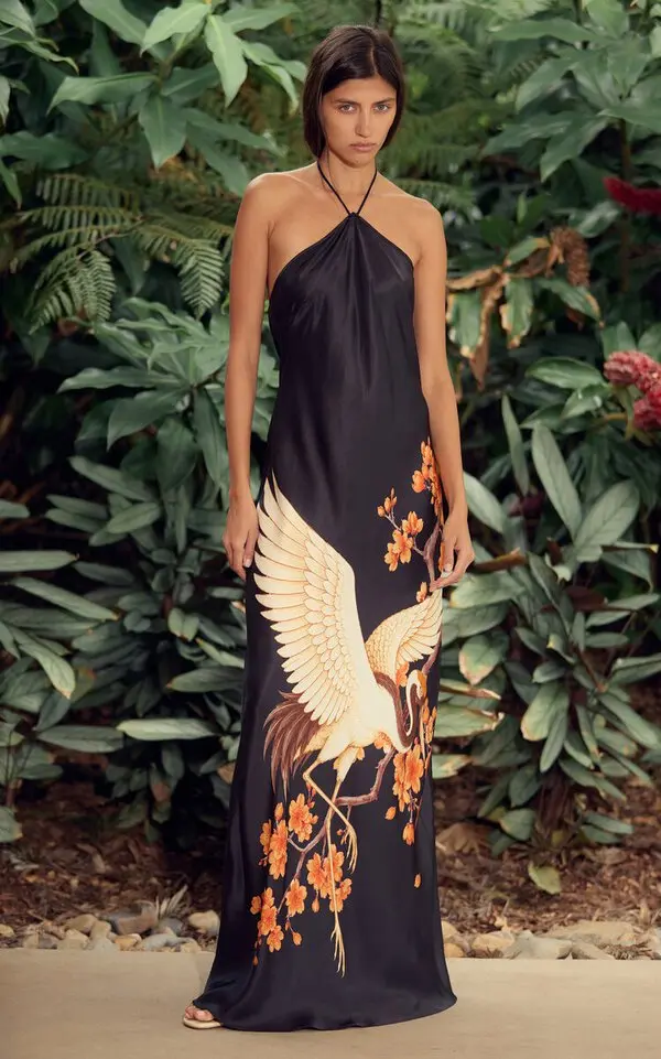 ROAME Tallulah Silk-blend Maxi Dress
