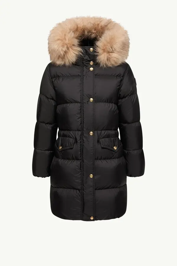 Moncler Aphroties Shearling Trimmed Hooded Long Down Parka