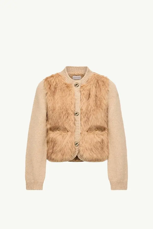 Moncler Alpaca & Wool Blend Padded Cardigan