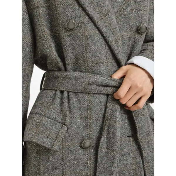 Brunello Cucinelli Grey Coats Double Breasted & Peacoats