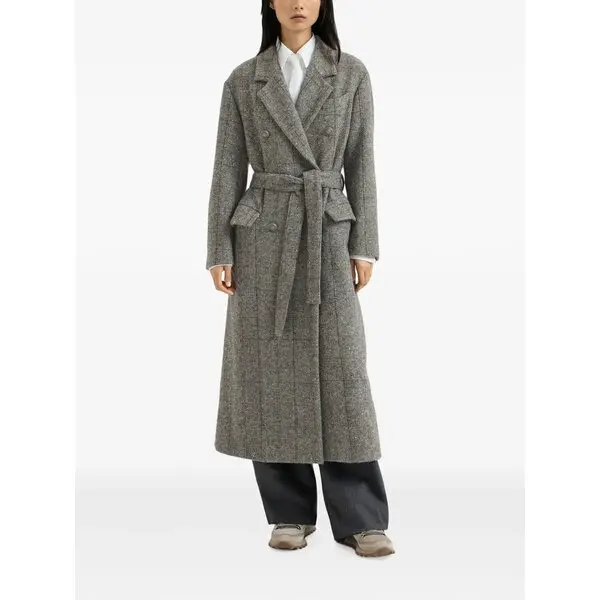 Brunello Cucinelli Grey Coats Double Breasted & Peacoats