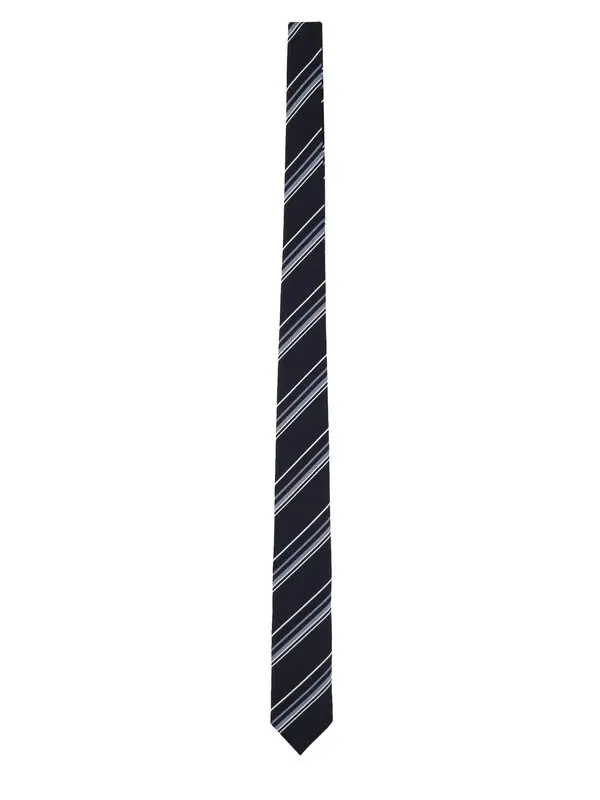 BOSS Cravatta Jacquard A Righe Diagonali - Blue