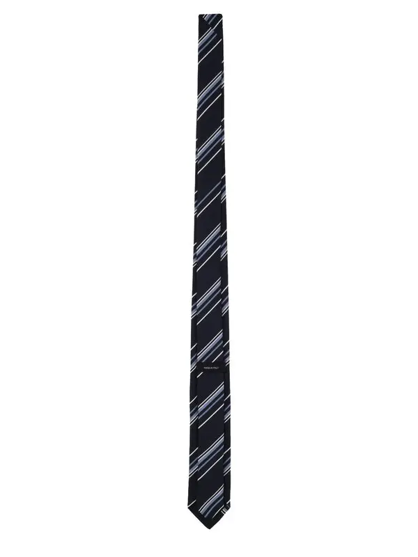BOSS Cravatta Jacquard A Righe Diagonali - Blue