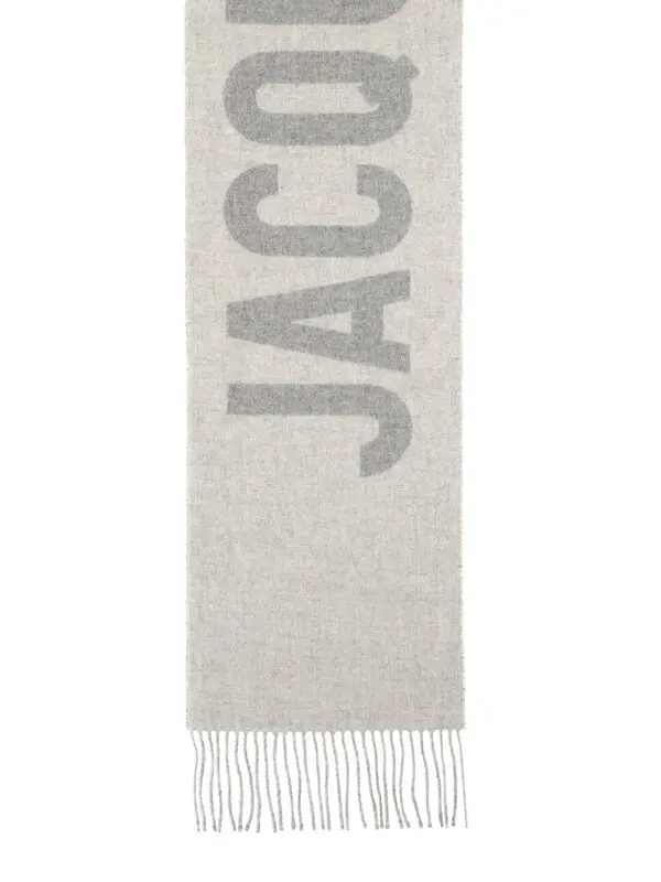 Jacquemus Sciarpa In Lana Con Frange E Logo