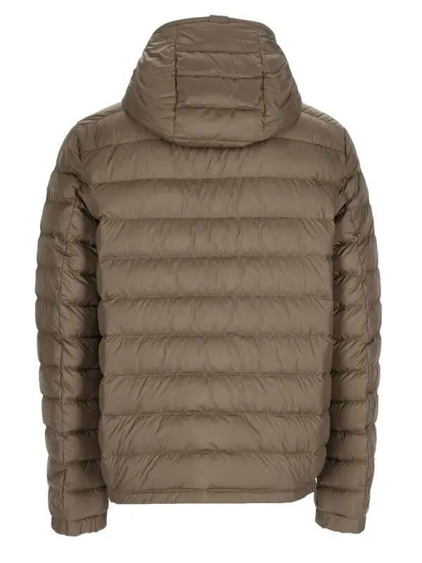 Moncler Piumino Corto "solienn" Con Cappuccio - Brown