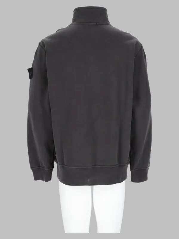 Stone Island Felpa Con Zip Corta E Patch Logo