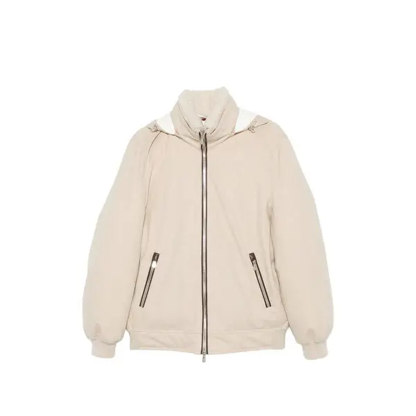 Brunello Cucinelli Neutrals Jackets Hooded Jackets - Cream