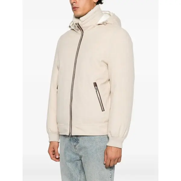 Brunello Cucinelli Neutrals Jackets Hooded Jackets - Cream