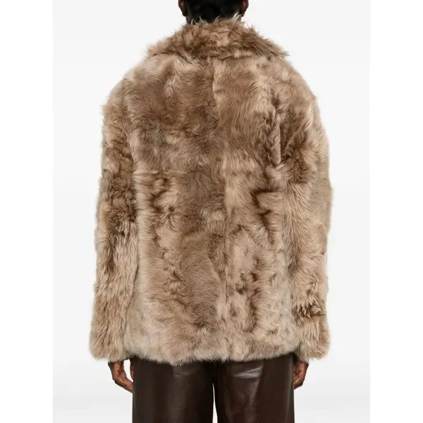 YVES SALOMON Neutrals Jackets Faux Fur & Shearling Jackets